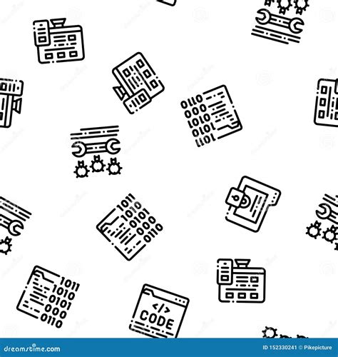 Coding System Vector Seamless Pattern Stock Vector Illustration Of
