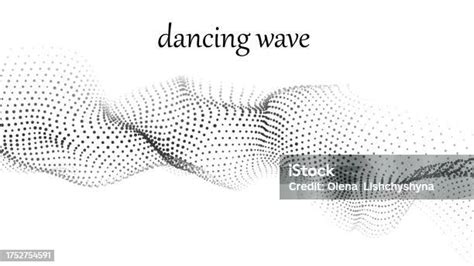 흰색 배경에 움직이는 파티클의 물결 빅 데이터 전송 추상 벡터 3d 그림입니다 0명에 대한 스톡 벡터 아트 및 기타 이미지