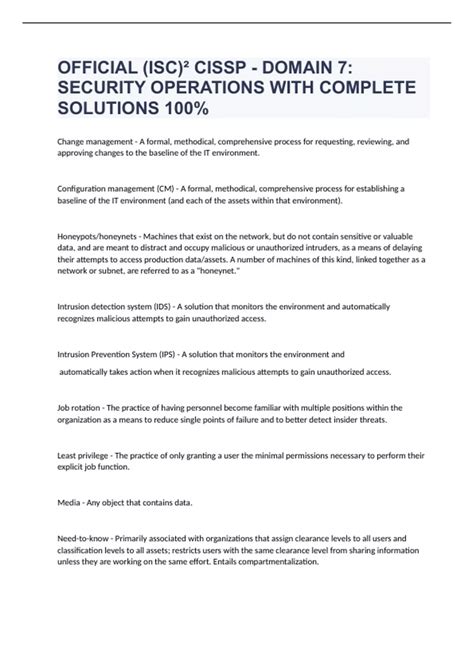 Official Isc ² Cissp Domain 7 Security Operations With Complete