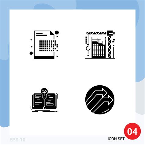 Set Of 4 Modern Ui Icons Symbols Signs For Cryptography Machine