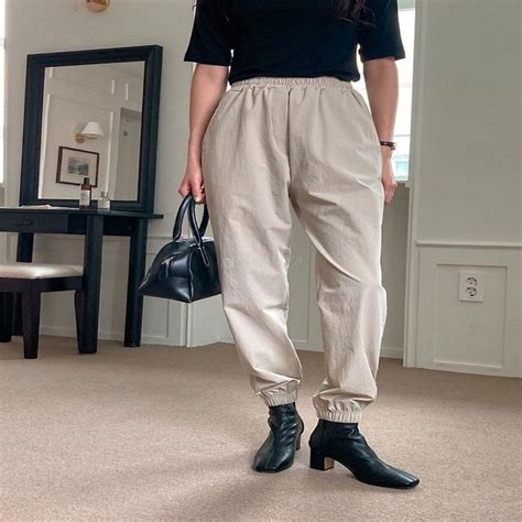 여자 조거팬츠 가을 통넓은 배기핏 검정색 바지