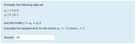 Solved Consider The Following Data Set Xi 123 Yi 3 21