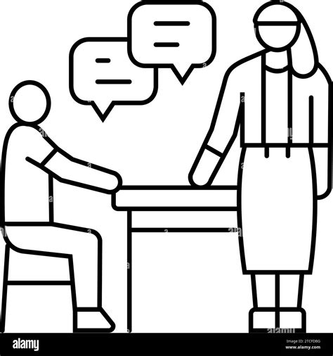 Homework Help Primary School Line Icon Vector Illustration Stock Vector