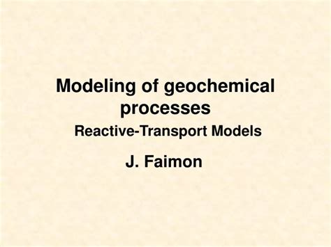 Ppt Dynamics Of Geochemical Processes Modeling And Solutions