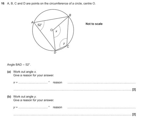 Gcse 9 1 Maths Circle Theorems Past Paper Questions Pi Academy