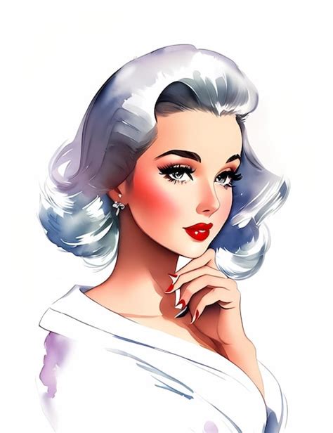 Premium Vector Beauty Retro Sexy Young Woman
