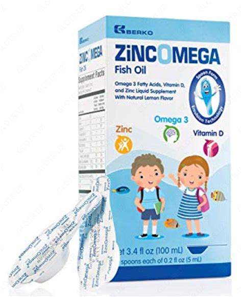 Комплекс Омега-3+Цинк+D для детей Zincomega Vitamins - Fish Oil Berko ...