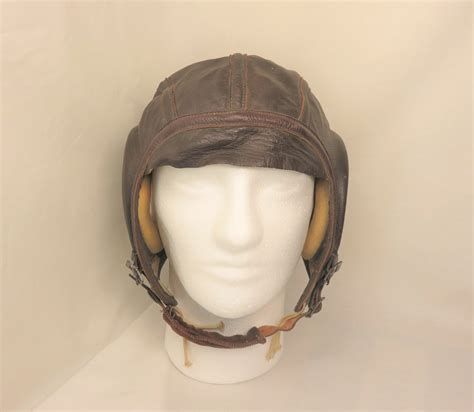 Us Navy Leather An 6540 Flight Cap — Ww2 Collectors World