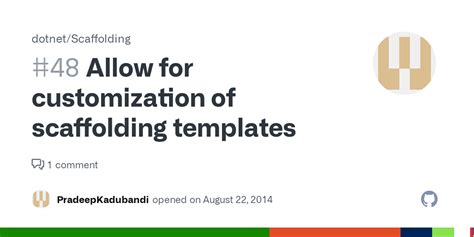 allow for customization of scaffolding templates · issue 48 · dotnet