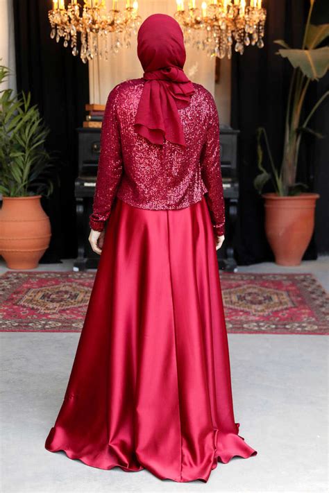 Modest Claret Red Plus Size Evening Gowns 25881br Neva