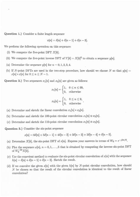 solved question 1 consider a finite length sequence [n]