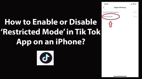 how to enable or disable restricted mode in tik tok app on an iphone