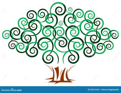 Swirl Tree Stock Vector Illustration Of Illustrated 32912536