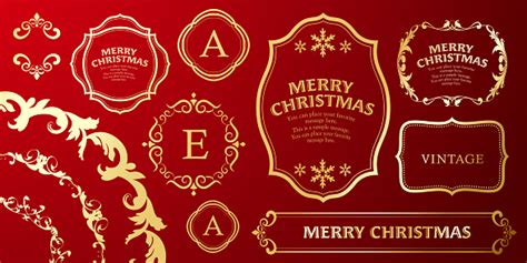 크리스마스 프레임 세트 화환 디자인 장식 및 장식 디자인 개체 그룹에 대한 스톡 벡터 아트 및 기타 이미지 개체 그룹 겨울 계절 Istock
