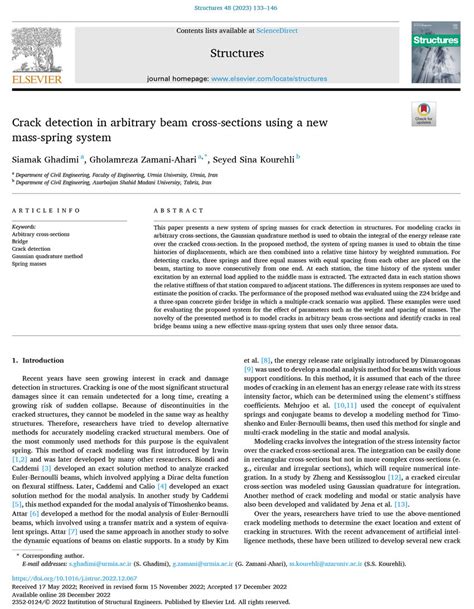 Pdf Crack Detection In Arbitrary Beam Cross Sections Using A New Mass Spring System