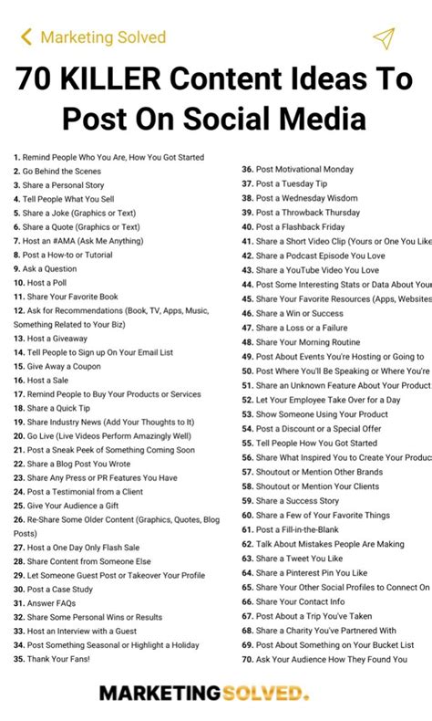 70 Content Ideas To Post On Social Media Rebranding Social Media