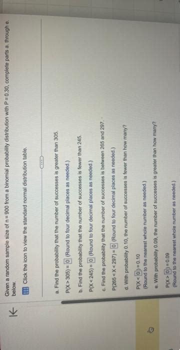 Solved Given A Random Sample Size Of N900 From A Binomial