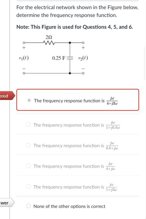 Solved For The Electrical Network Shown In The Figure Below