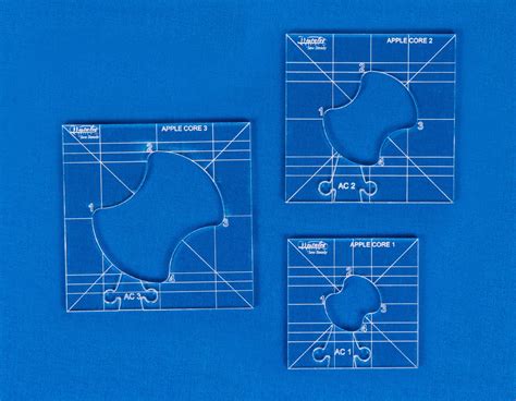 Westalee Design Apple Core Template 3pc Set Sew Steady