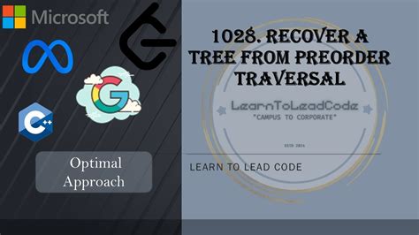 Recover A Tree From Preorder Traversal Leetcode 1028 Potd