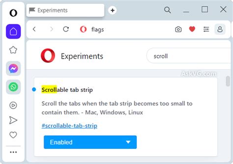 Tip Enable Tab Scrolling In Opera One Version 100 And Later Askvg