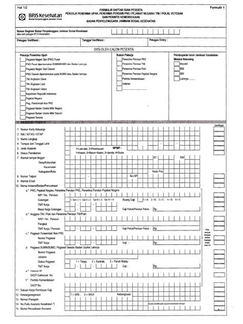 Formulir Bpjs Kesehatan Pdf