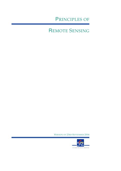 Pdf Principles Of Remote Sensing An Introductory Textbook