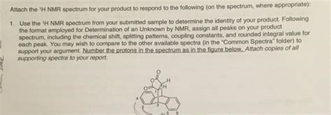 Solved Attach The H NMR Spectrum For Your Product To Chegg Com