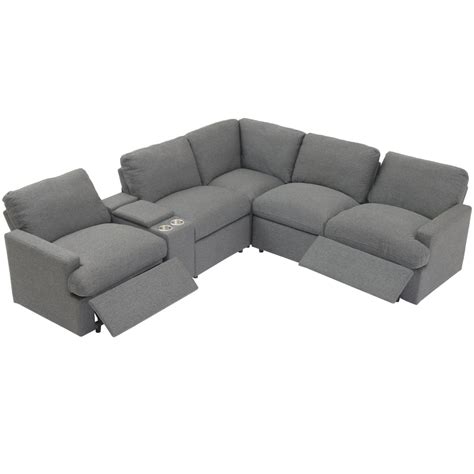 104 Reclining Modular Sofa Set Power Recliner With Storage Usb Ports Cup Holders Dark Grey