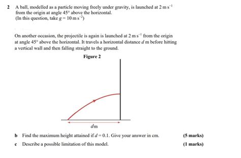 Solved A Ball Modelled As A Particle Moving Freely Under Chegg Com