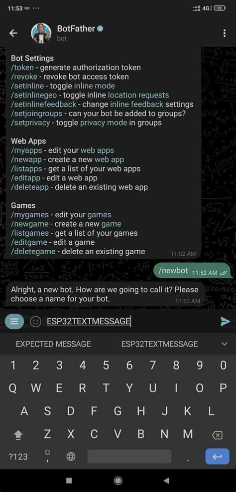 Control The Led Using Telegram Message And Esp32 Esp32