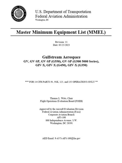 G V Giv X Gv Sp Rev 11 Pdf Federal Aviation Administration Cockpit