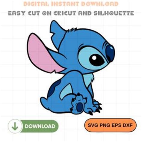 Stitch Sitting Side View Svg Cute Stitch Silhouette Clipart Png