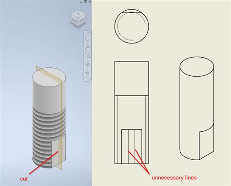 当切削螺纹时，inventor 工程图中的外螺纹显示不正确