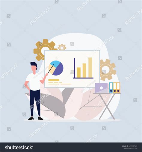 Man Presenting Diagram Charts Project Stock Vector Royalty Free 1891107583 Shutterstock