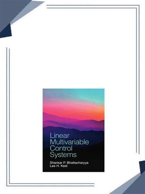 Linear Multivariable Control Systems Shankar P Bhattacharyya The