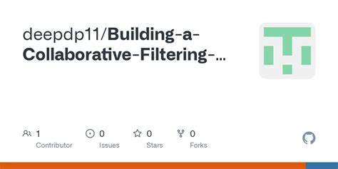 github deepdp11 building a collaborative filtering recommender system