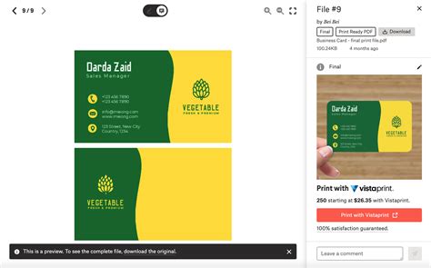 Vista Print Templates Business Cards