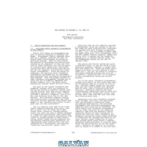 دانلود کتاب The History Of Fortran I Ii And Iii بلیان