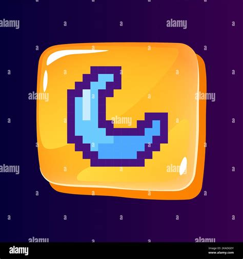 Night Mode Glossy Ui Button With Pixelated Color Icon Stock Vector Image Art Alamy