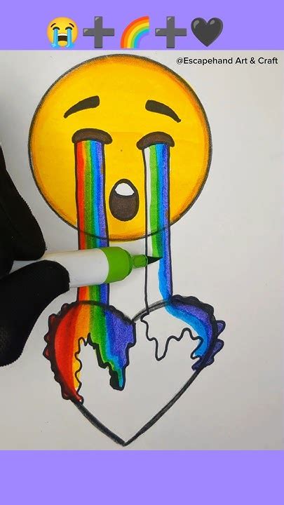 Emoji Mixing Satisfying Art 😭🌈🖤artsubscriberssatisfyingfypage