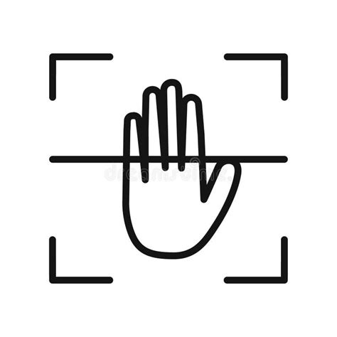 hand scan icon mark in filled style stock vector illustration of