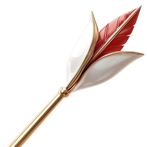 Single Red Arrow With Elegant Fletching And A Sharp Metal Tip Red