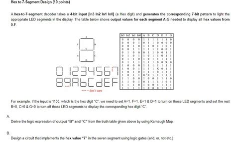 solved hex to 7 segment design 10 points a