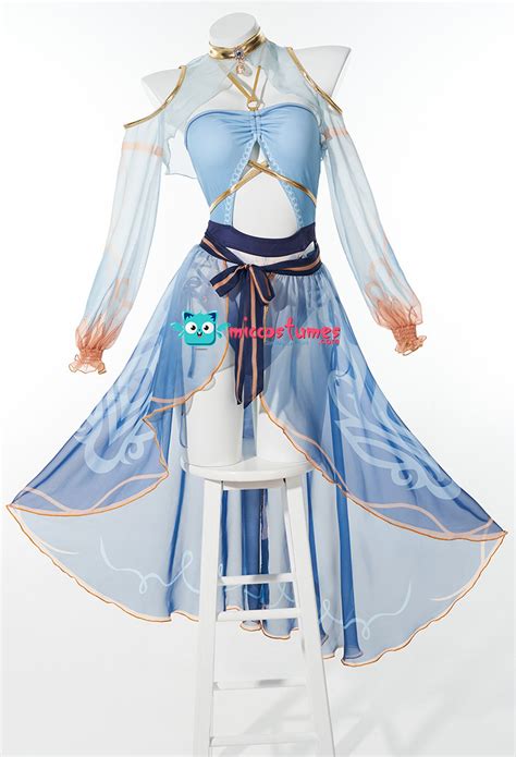 Genshin Impact Nilou Derivative Sexy One Piece Swimsuit Cutout Halter Side Lace Up Bathing