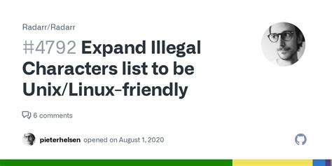 Expand Illegal Characters List To Be Unixlinux Friendly · Issue 4792 · Radarrradarr · Github