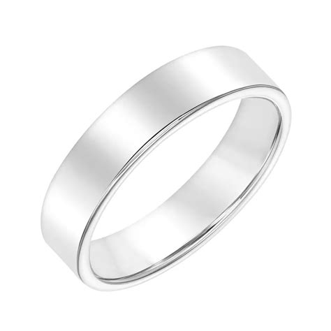 Flat Comfort Fit Polished Band 5mm Platinum
