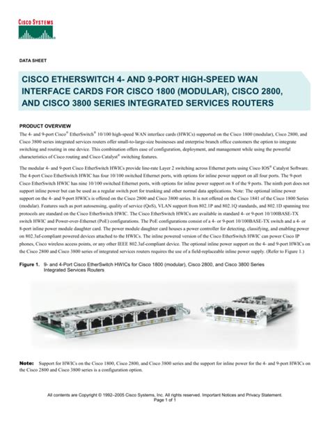 CISCO ETHERSWITCH 4 AND 9 PORT HIGH