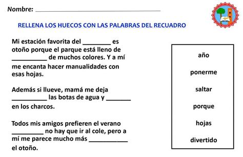 Rellenar Los Huecos 3 Worksheet Live Worksheets