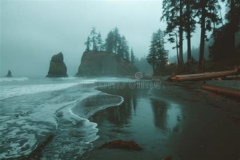 Majestic Ruby Beach A Serene Misty Morning Landscape In Olympic
